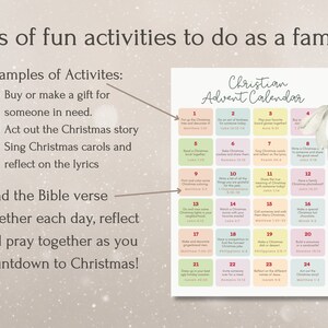 Christian Advent Activity Calendar: Family Christmas Countdown (digital ...