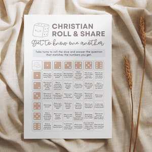 Christian Dice Roll & Share Game Printable | Church Bible Roll Tell ...