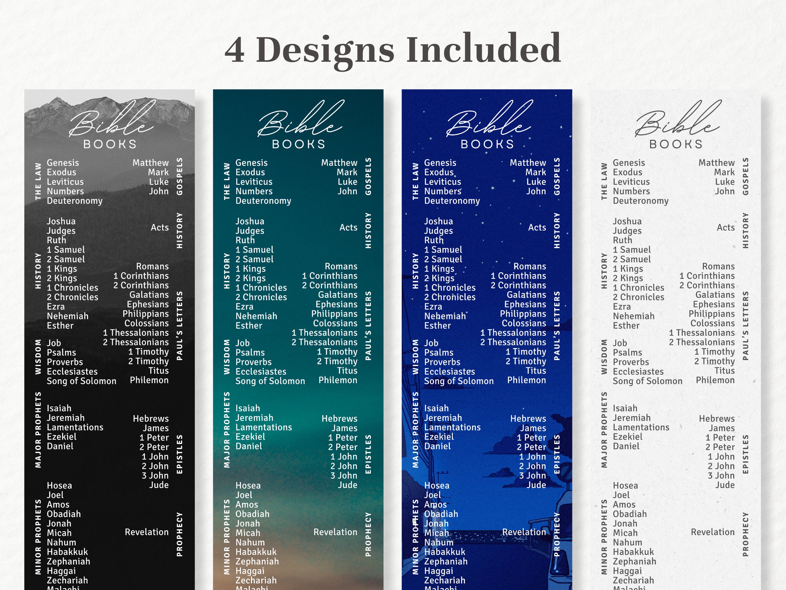 Books of the Bible Bookmarks Printable Bible Study Highlighting Tool ...