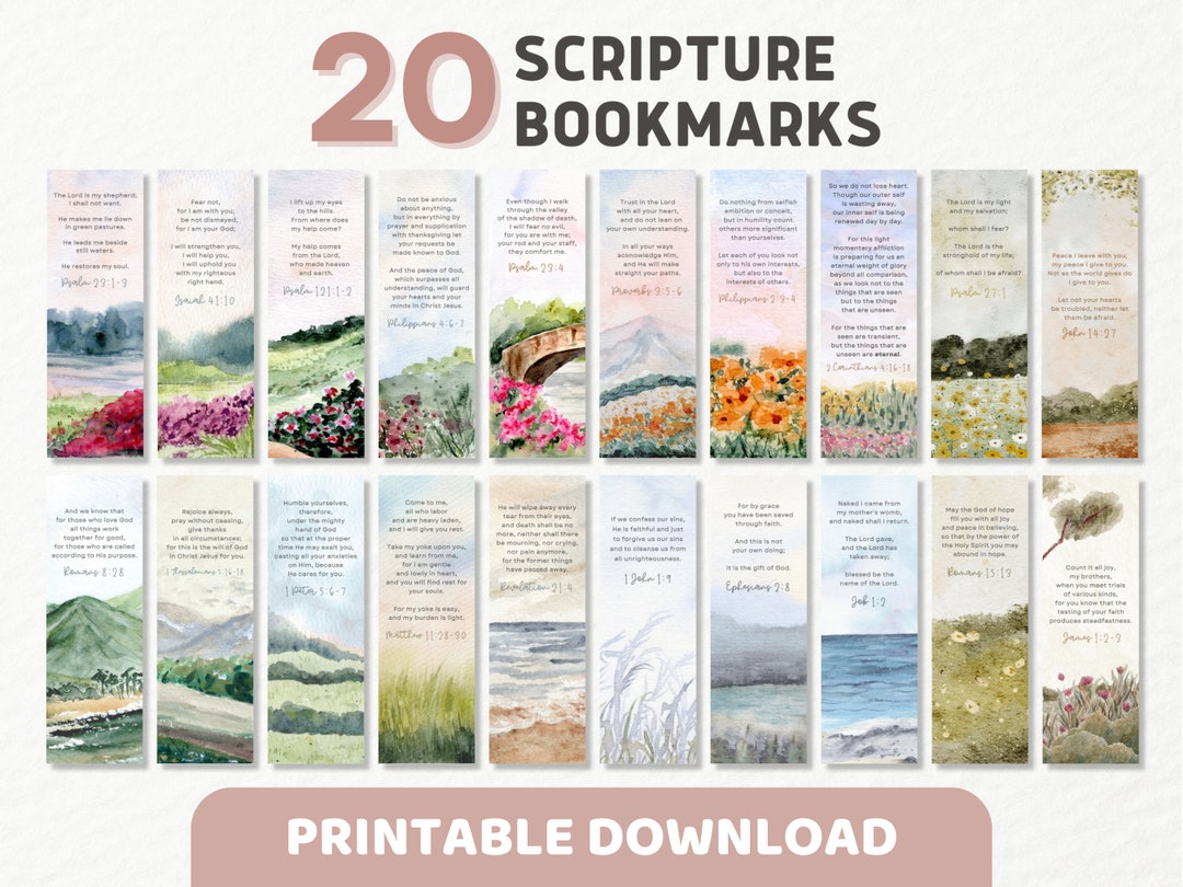 Bible Scripture Bookmarks Printable | ESV Christian Bible Verse ...