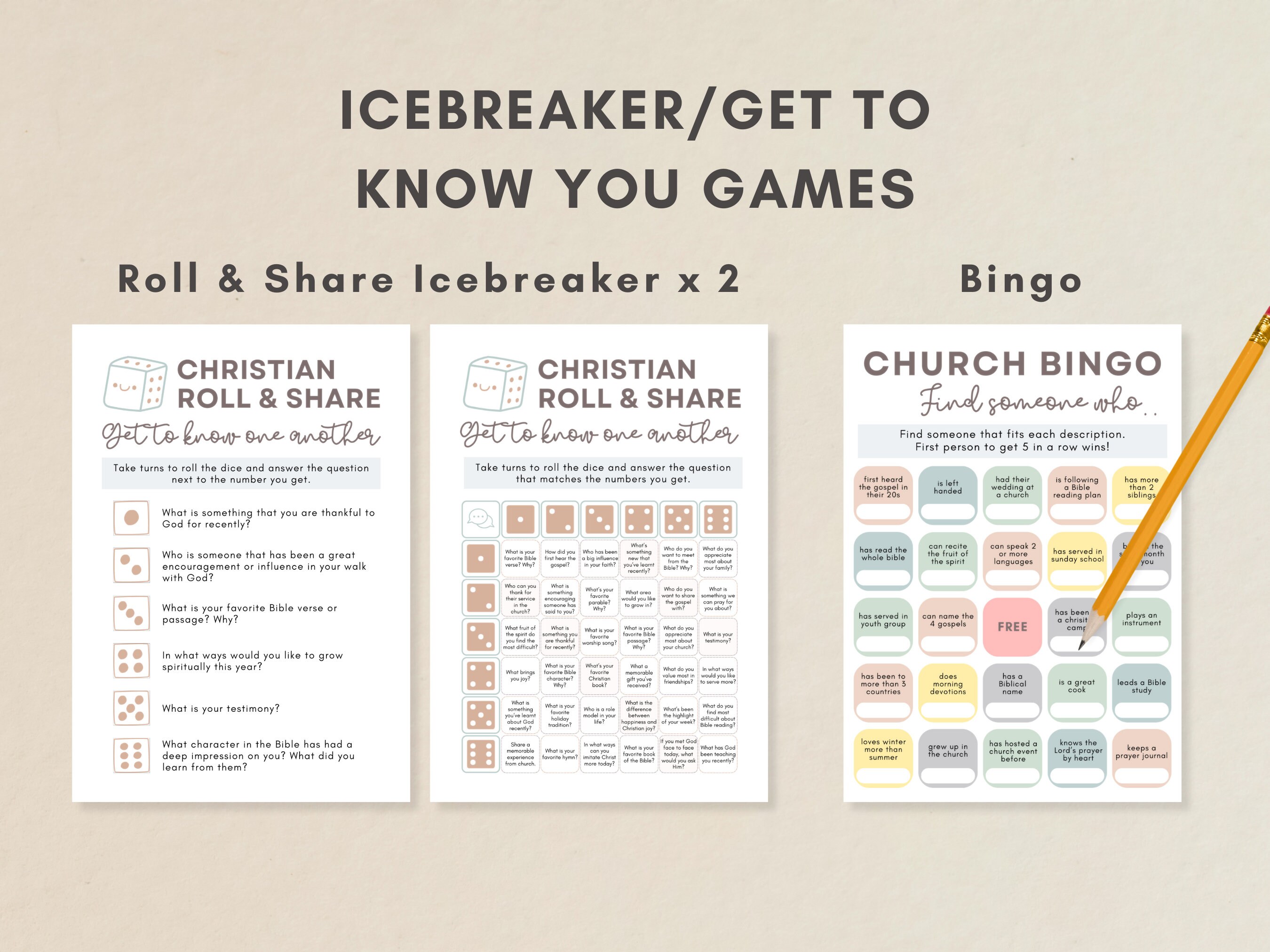 Christian Icebreaker Games Printable | Church Activities for Parties ...