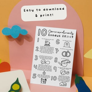 Ten Commandments Coloring Page Printable for Sunday School, Homeschool ...