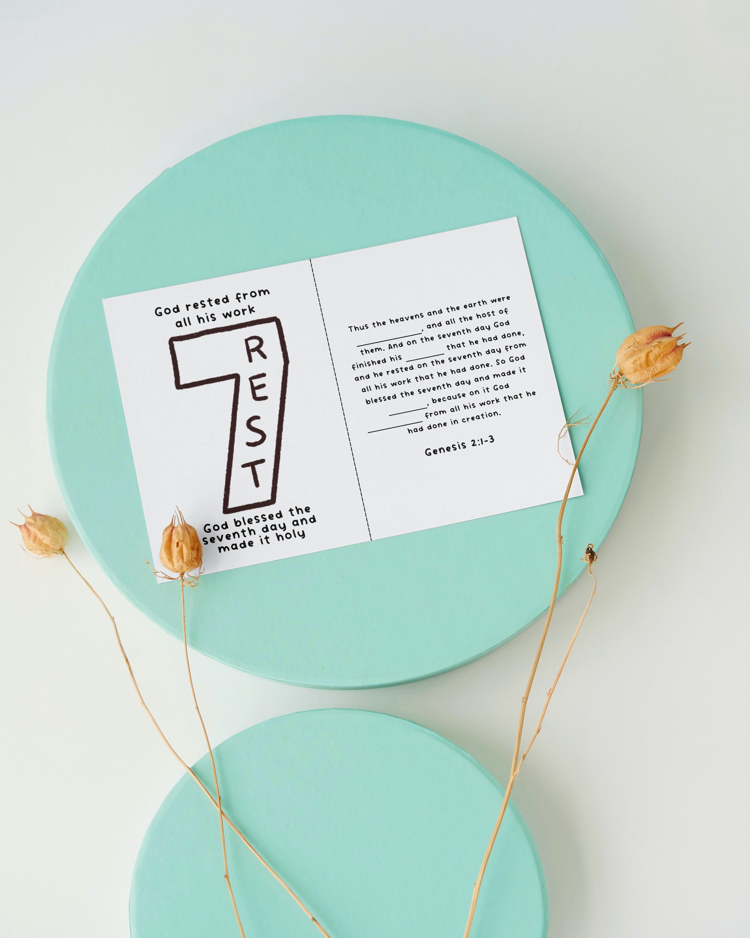 Days of Creation Activity With Bible Verses Fill in the Blanks Coloring ...