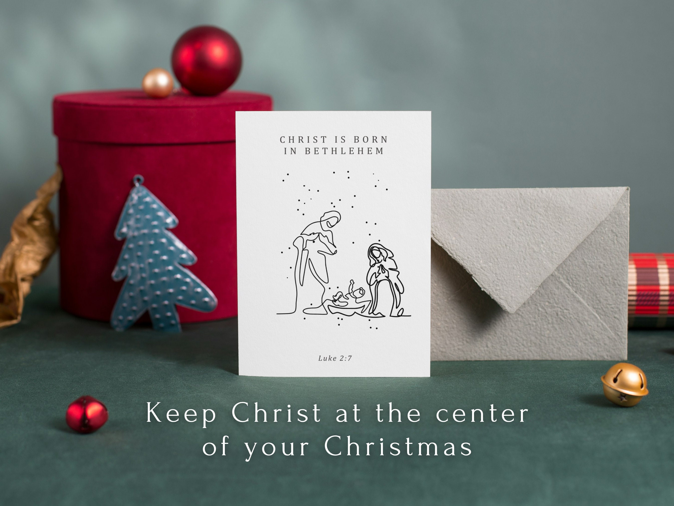 Christian Bible Verse Christmas Cards Printable Nativity Greeting Card ...