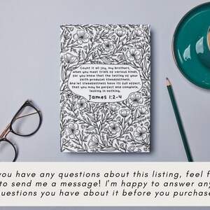 Scripture Coloring Page Christian Bible Verse Coloring Floral Faith ...