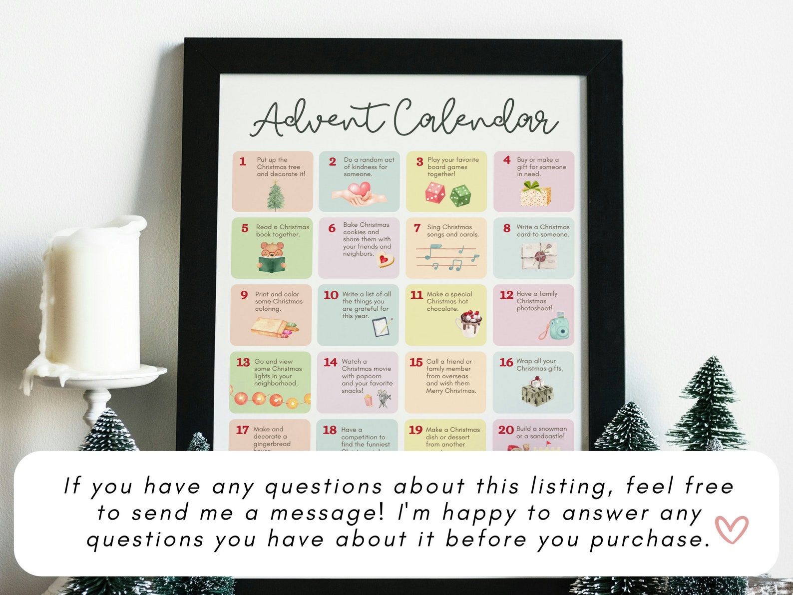 Advent Activity Calendar Printable | Fun Christmas Activities for ...