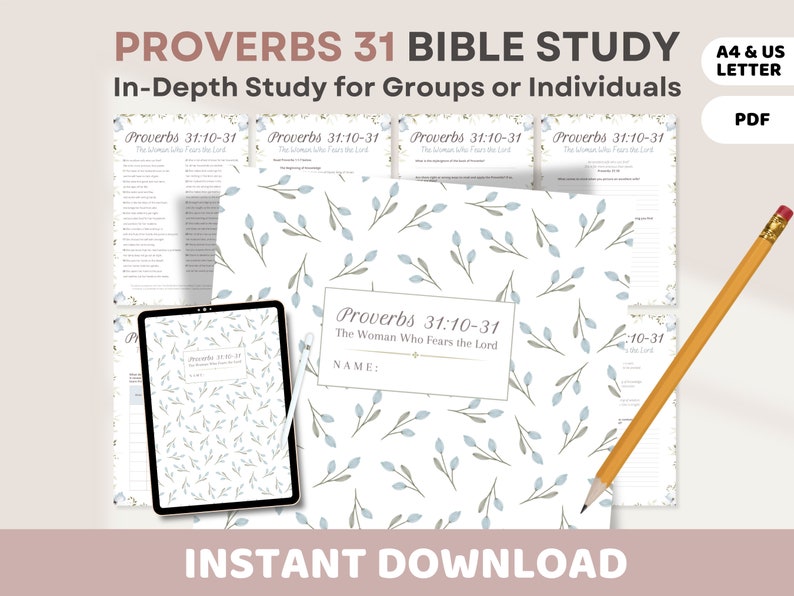 Proverbs 31 Bible Study Guide Printable | Christian Women Devotional ...