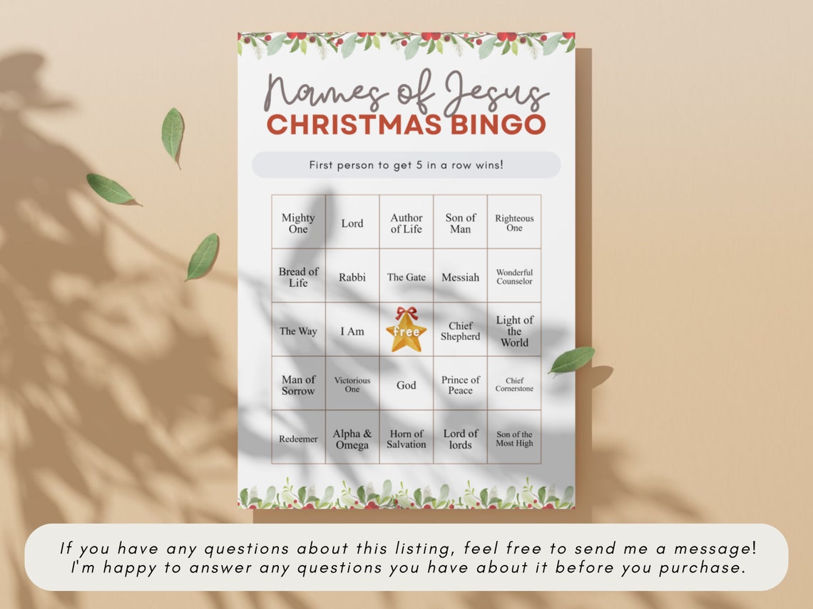 Names of Jesus Christmas Bingo Game Printable | Advent Christian ...