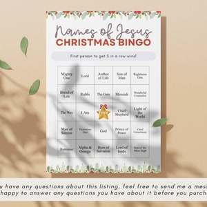 Names of Jesus Christmas Bingo Game Printable | Advent Christian ...
