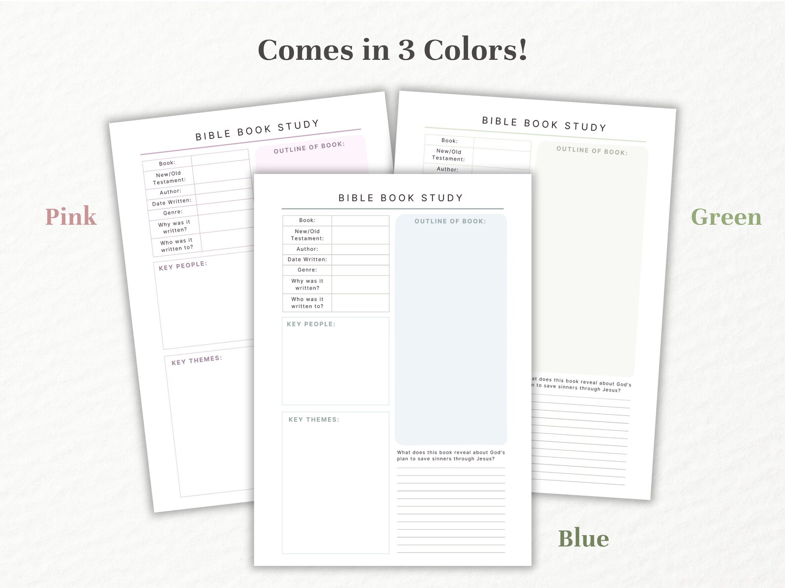 Bible Study Printable Templates PDF | Bible Book Study, Bible Chapter ...