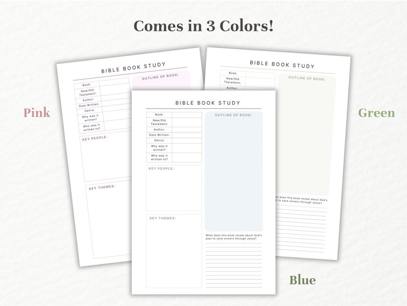 Bible Study Printable Templates PDF | Bible Book Study, Bible Chapter ...