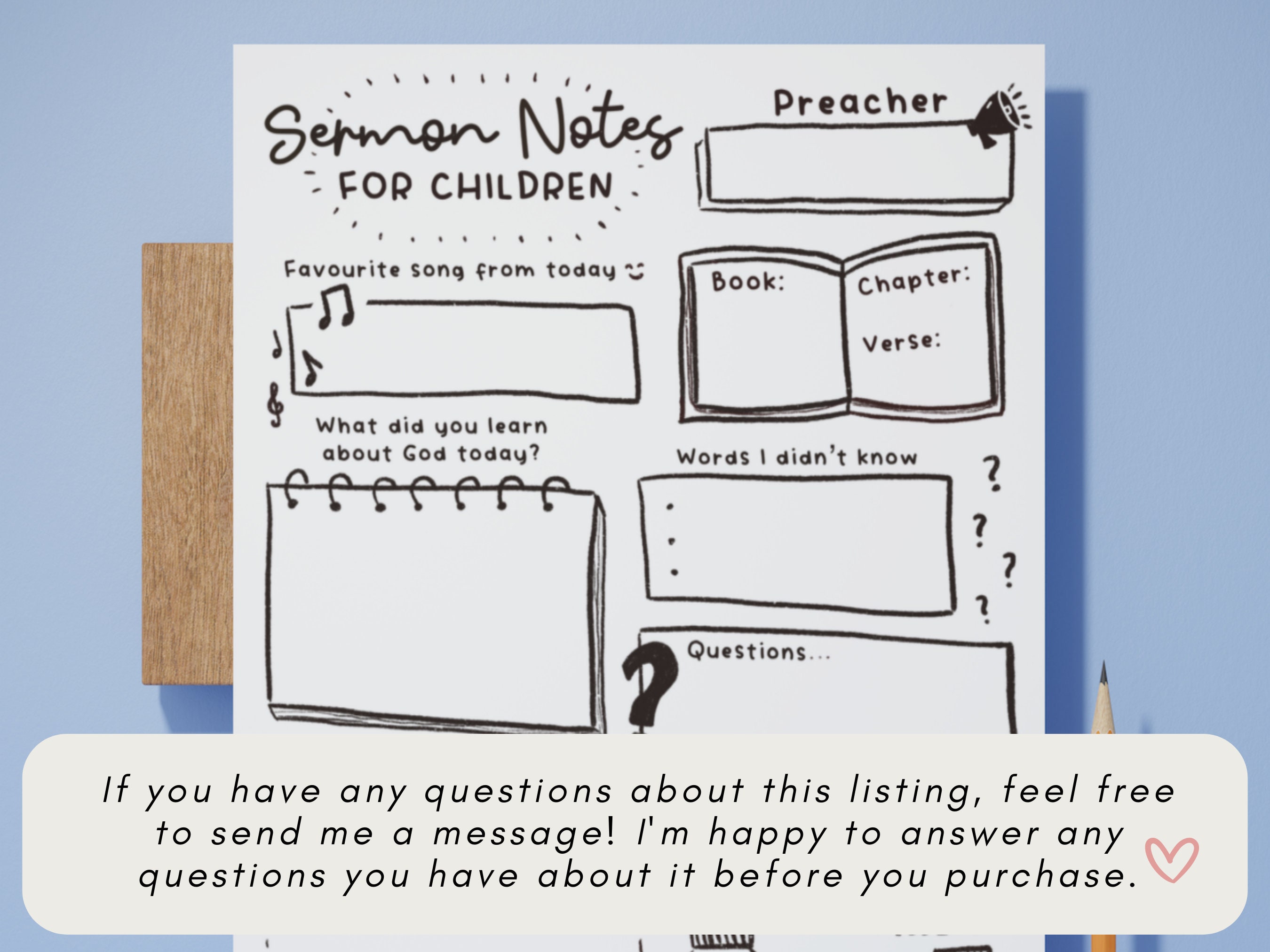 Sermon Notes for Children Kids Elementary School Youth Christian ...