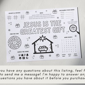 Christmas Nativity Placemat Printable | Christian Kids Christmas ...