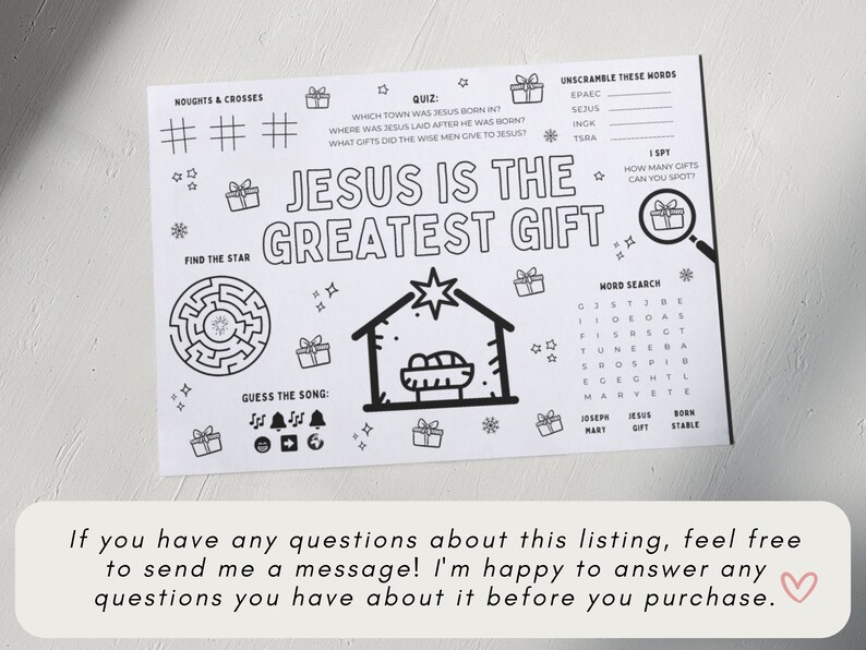 Christmas Nativity Placemat Printable | Christian Kids Christmas ...