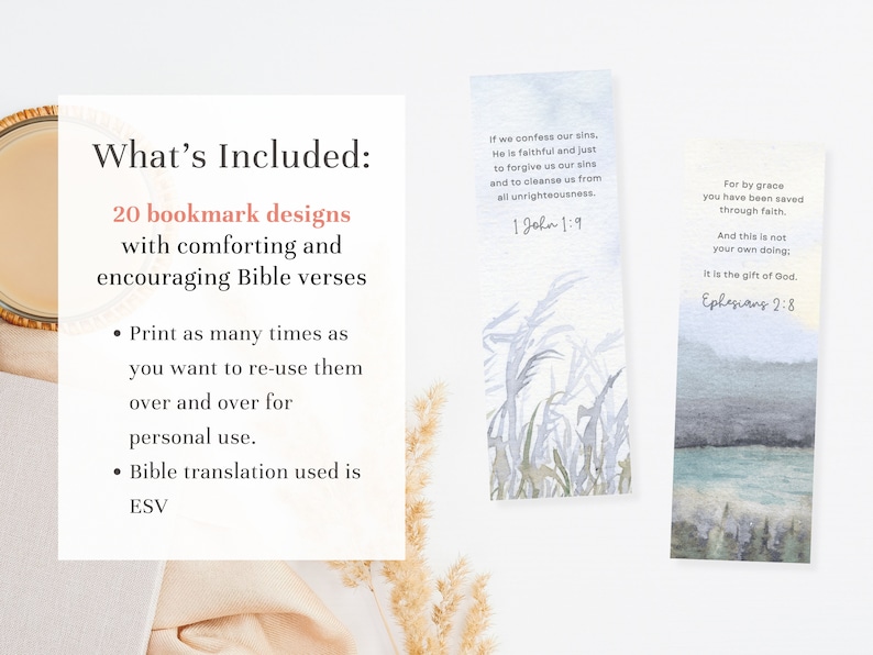 Bible Scripture Bookmarks Printable | ESV Christian Bible Verse ...