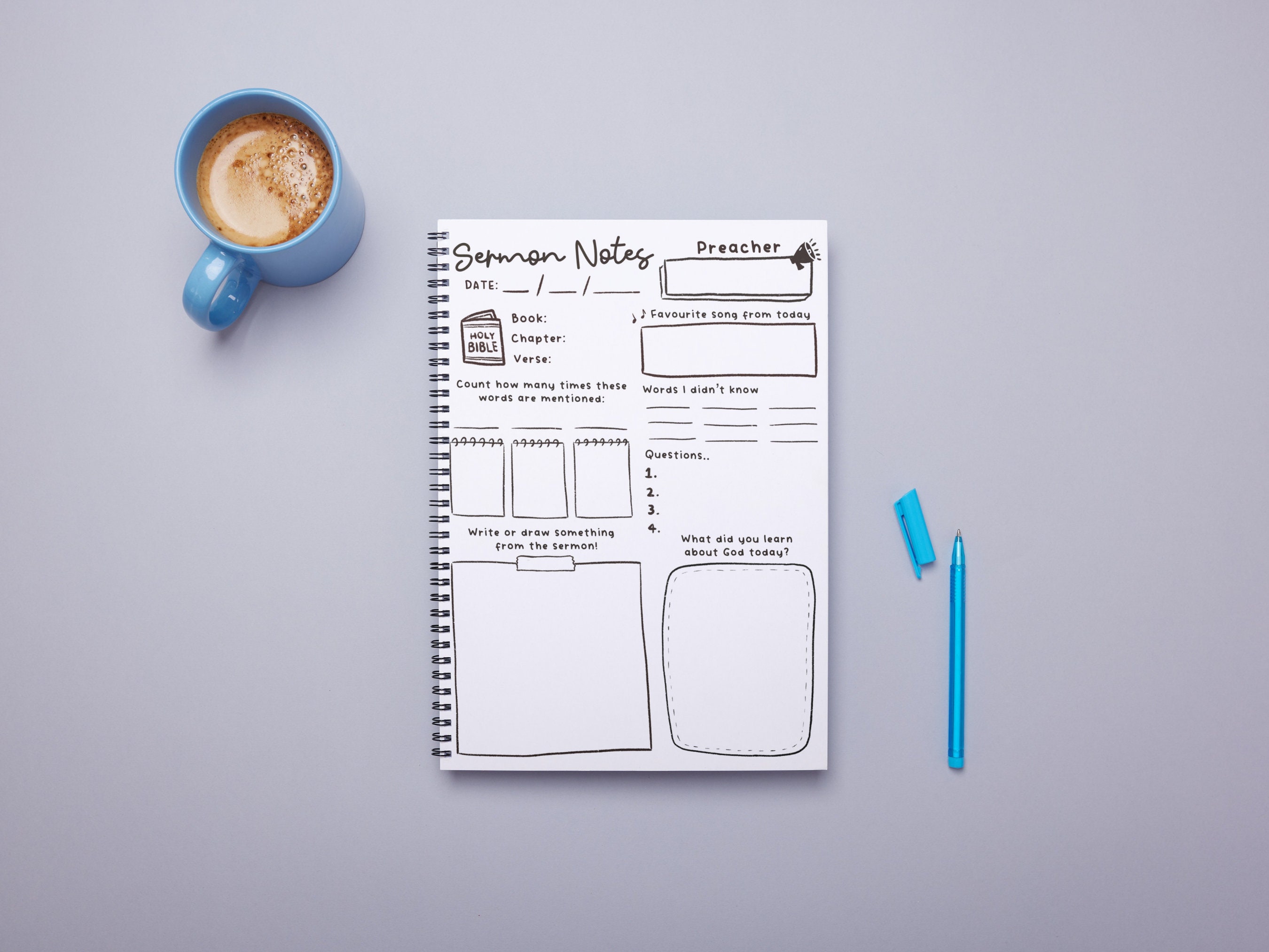Sermon Notes Printable for Children Kids Elementary School Youth Teens ...