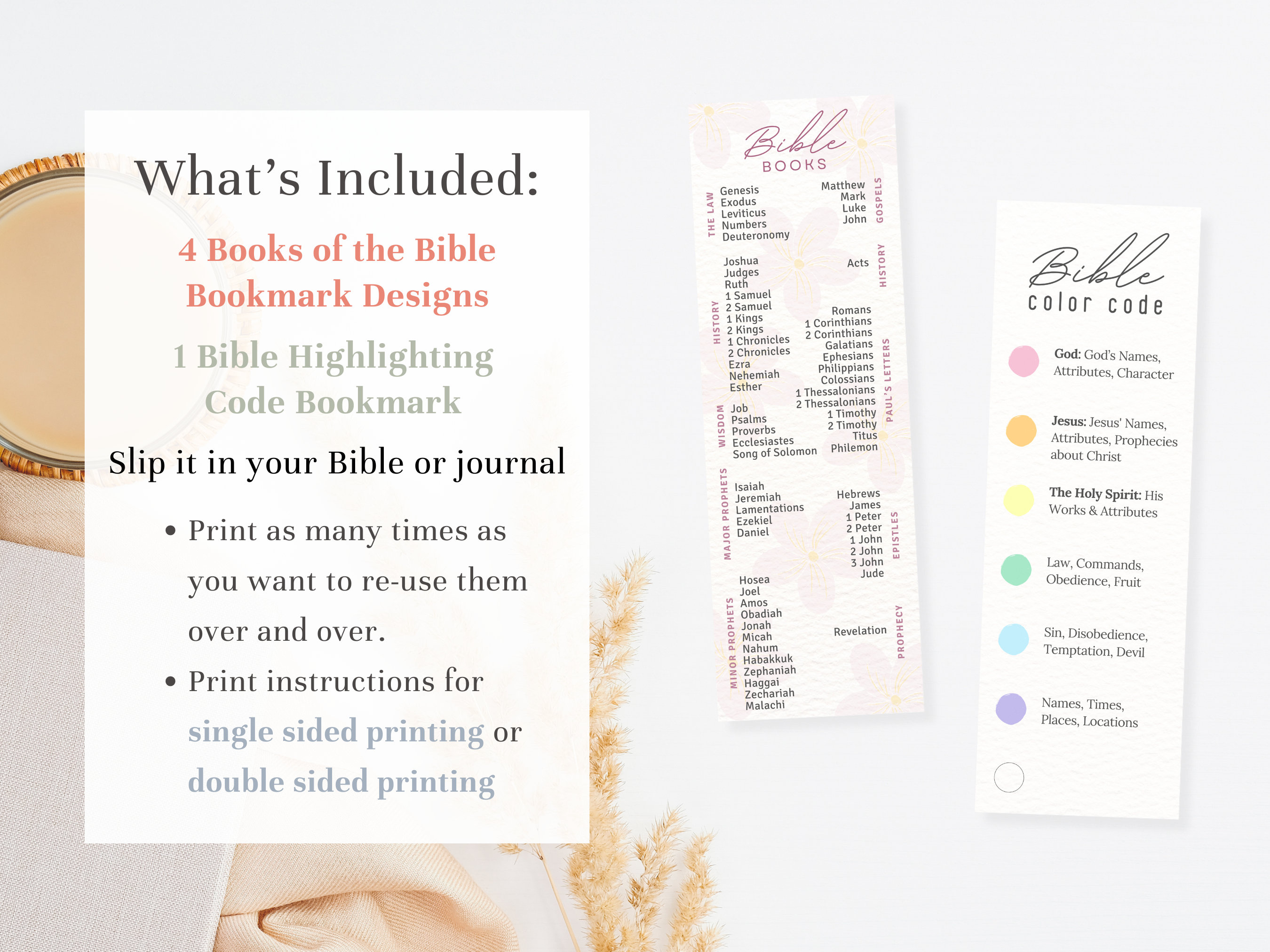 Books of the Bible Bookmarks Printable PDF Bible Study Highlighting ...