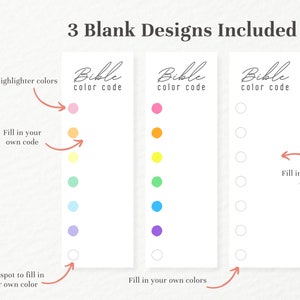 Bible Color Code Bookmarks | 5 Bible Study Highlighting Tool Bookmarks ...