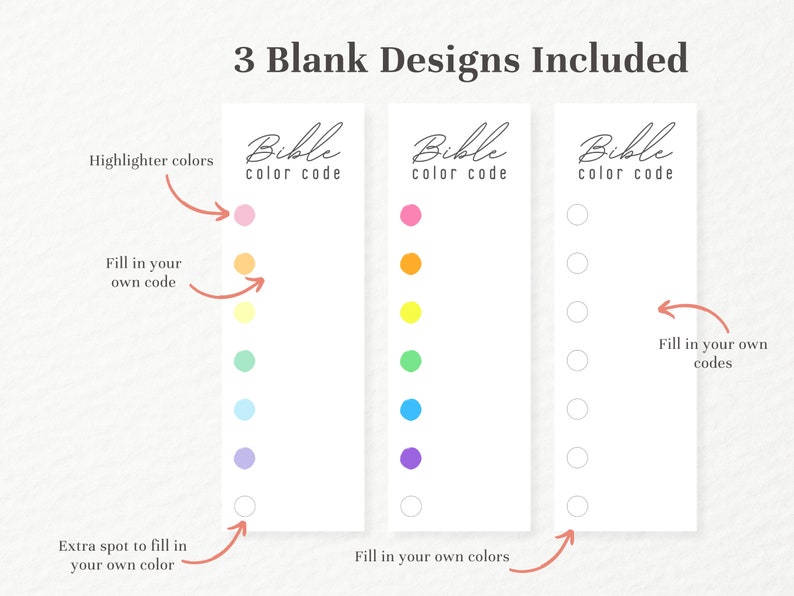 Bible Color Code Bookmarks | 5 Bible Study Highlighting Tool Bookmarks ...