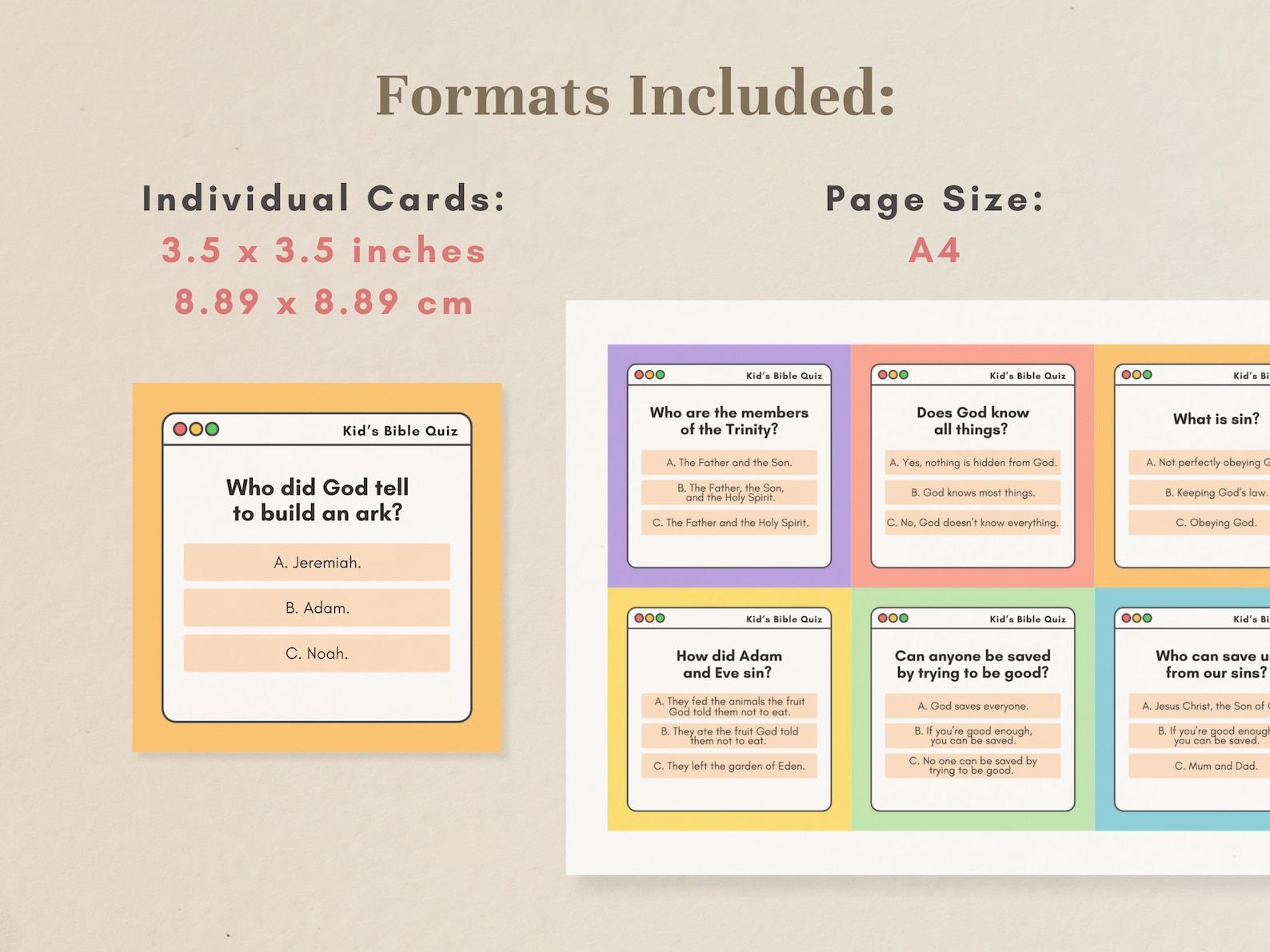 30 Kids Bible Trivia Cards Printable | Children & Family Bible Quiz ...