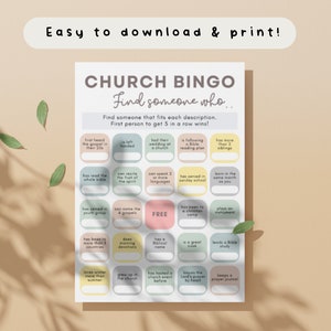 Church Bingo Game Printable | Find Someone Who Game | Christian ...