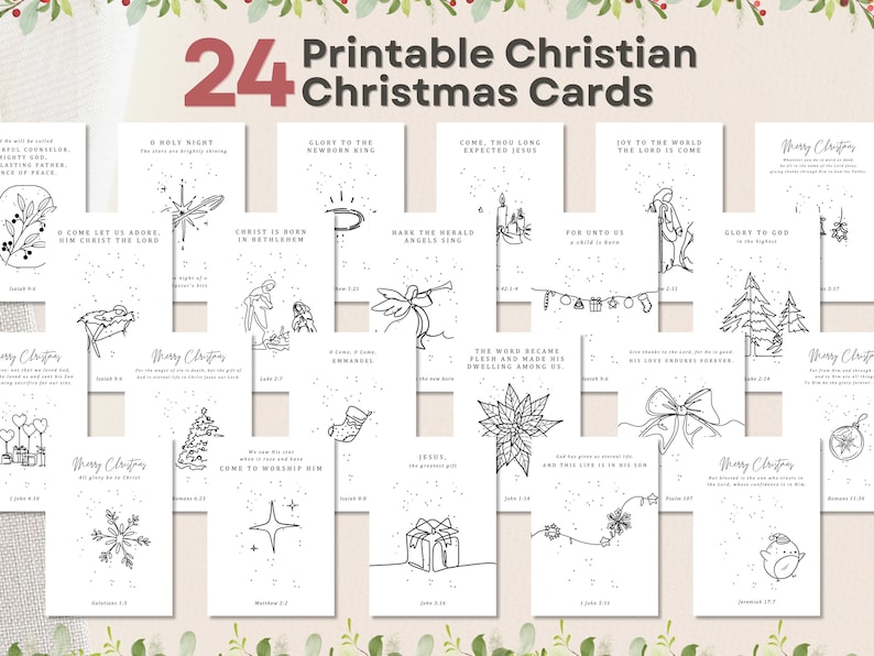 Christian Bible Verse Christmas Cards Printable | Nativity Greeting ...