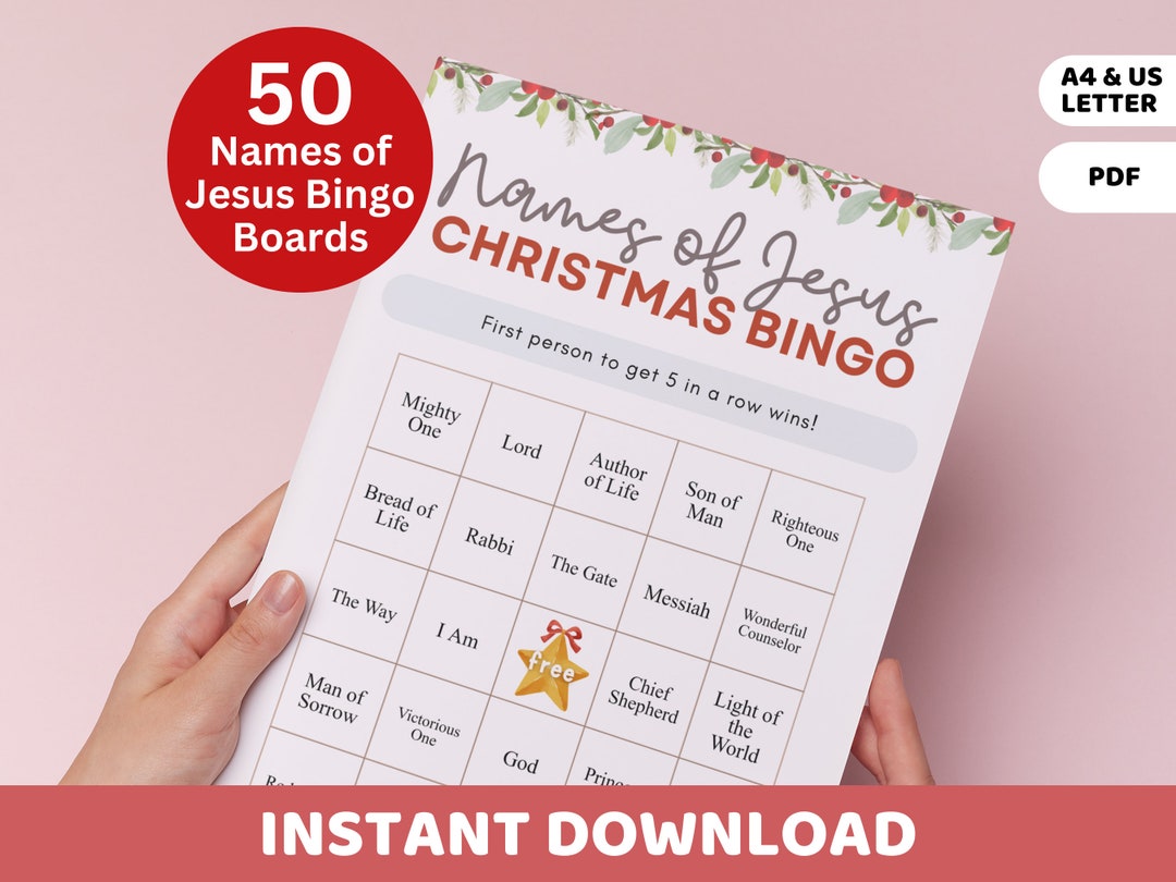 Names of Jesus Christmas Bingo Game Printable | Advent Christian ...