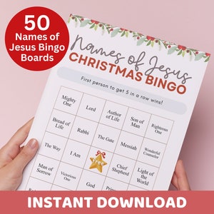 Names of Jesus Christmas Bingo Game Printable | Advent Christian ...