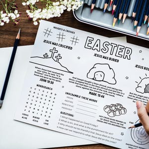 Easter Kids Activity Placemat – Christian Printable | Bible Coloring ...