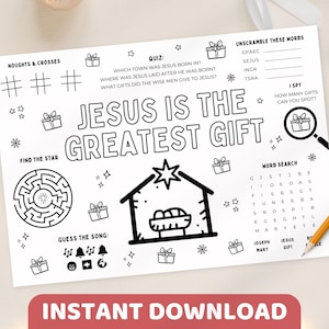 Christmas Nativity Placemat Printable | Christian Kids Christmas ...