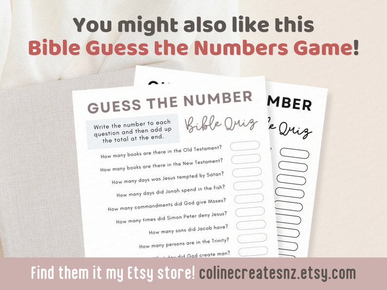 Bible Trivia Questions Game Printable Old & New Testament Christian ...