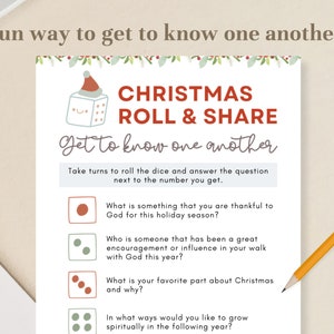 Christmas Christian Dice Roll & Share Game Printable | Church Get to ...