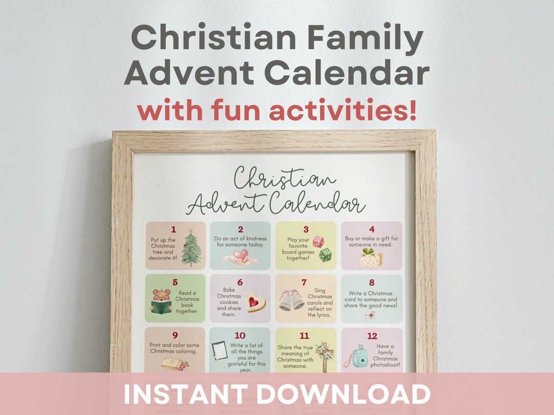 Christian Advent Activity Calendar Printable | Fun Christmas Activities ...
