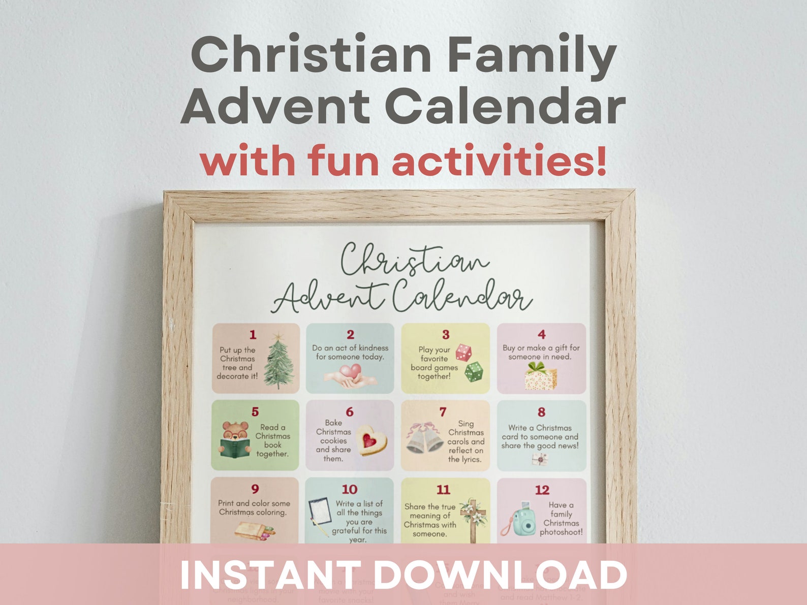 Christian Advent Activity Calendar Printable | Fun Christmas Activities ...