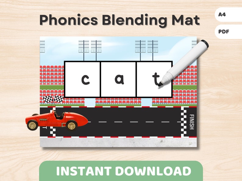 Phonics Blending Mat Racetrack PDF | Early Reading Word Building Mat ...