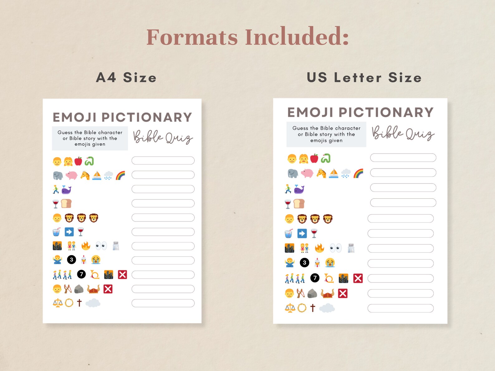 Bible Emoji Pictionary Game Printable | Christian Party Icebreaker ...