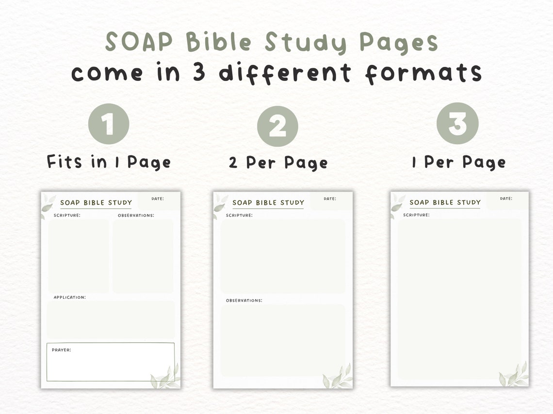 SOAP Bible Study Printable SOAP Template Bible Study Tool - Etsy