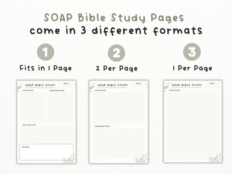 SOAP Bible Study Printable SOAP Template Bible Study Tool Christian ...