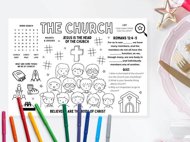 The Church Activity Placemat Printable | Body of Christ Children Bible ...