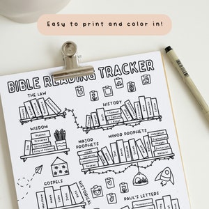 Kids Bible Reading Tracker Printable: Coloring Page (PDF) - Etsy