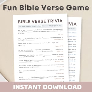 Bible Verse Fill in the Blanks Game Printable | Old & New Testament ...