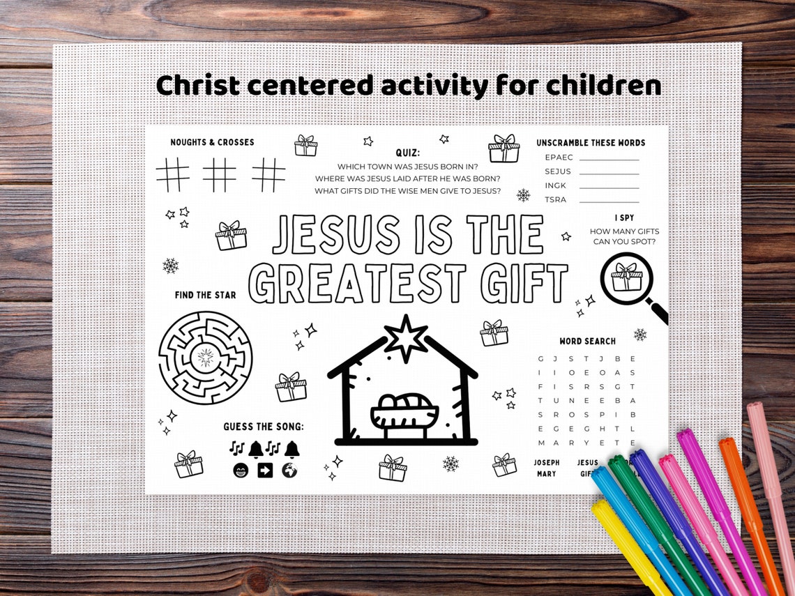 Christmas Nativity Placemat Printable | Christian Kids Christmas ...