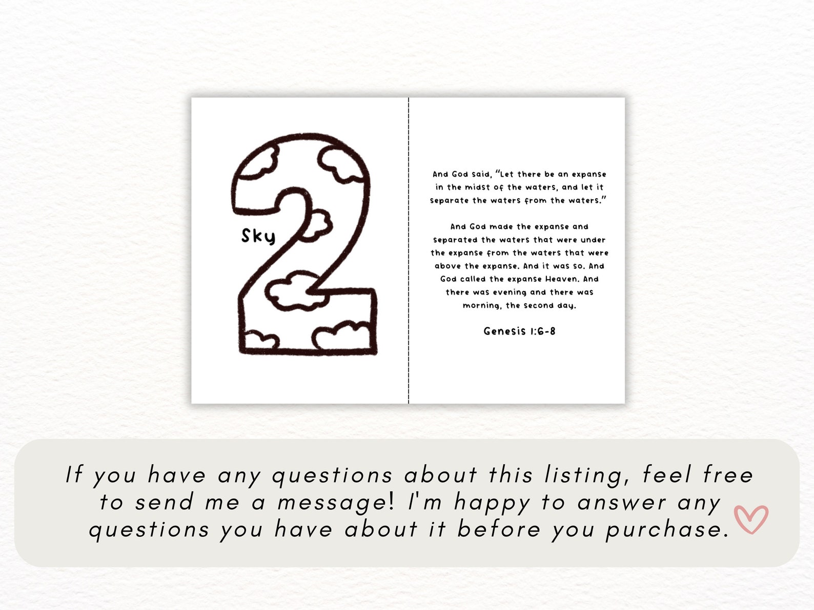 Days of Creation Flash Cards With Bible Verses Sunday School Coloring ...