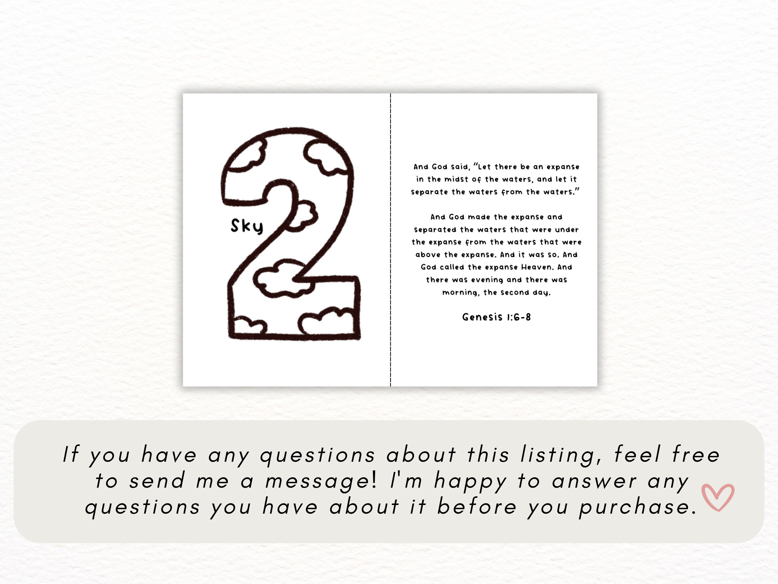 Days of Creation Flash Cards With Bible Verses Sunday School Coloring ...