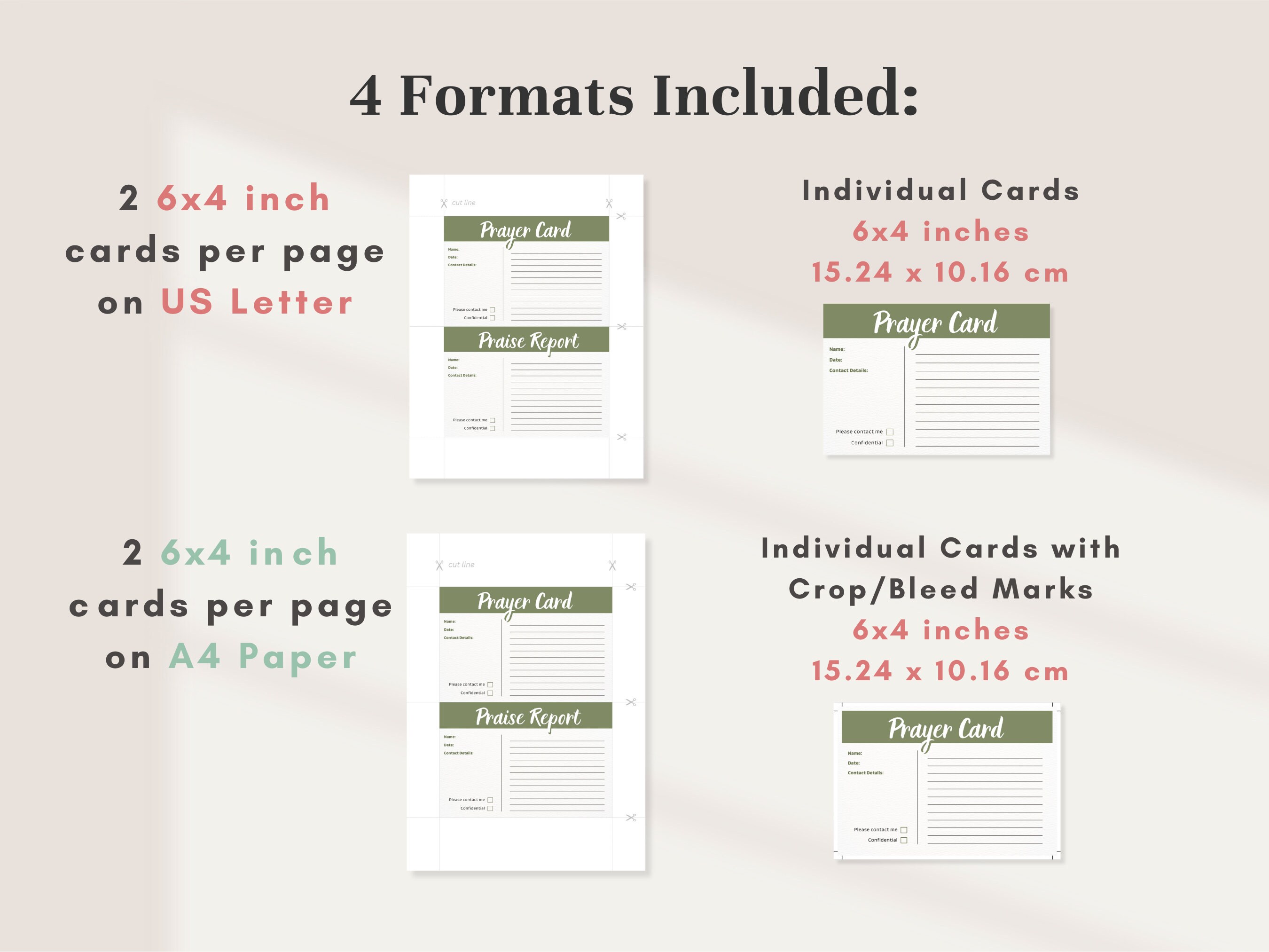 Prayer Request & Praise Report Cards Printable | Church Small Group ...