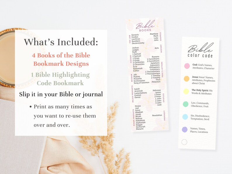 Books of the Bible Bookmarks Printable PDF Bible Study Highlighting ...