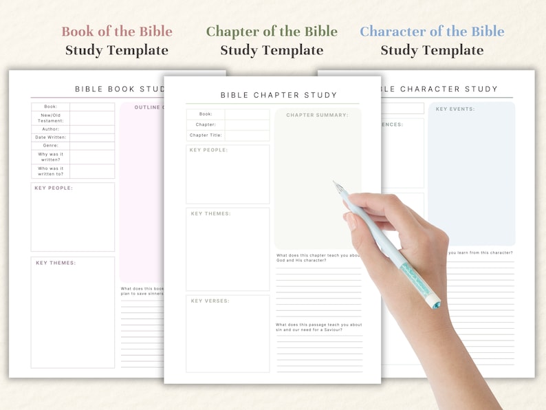 Bible Study Printable Templates PDF | Bible Book Study, Bible Chapter ...