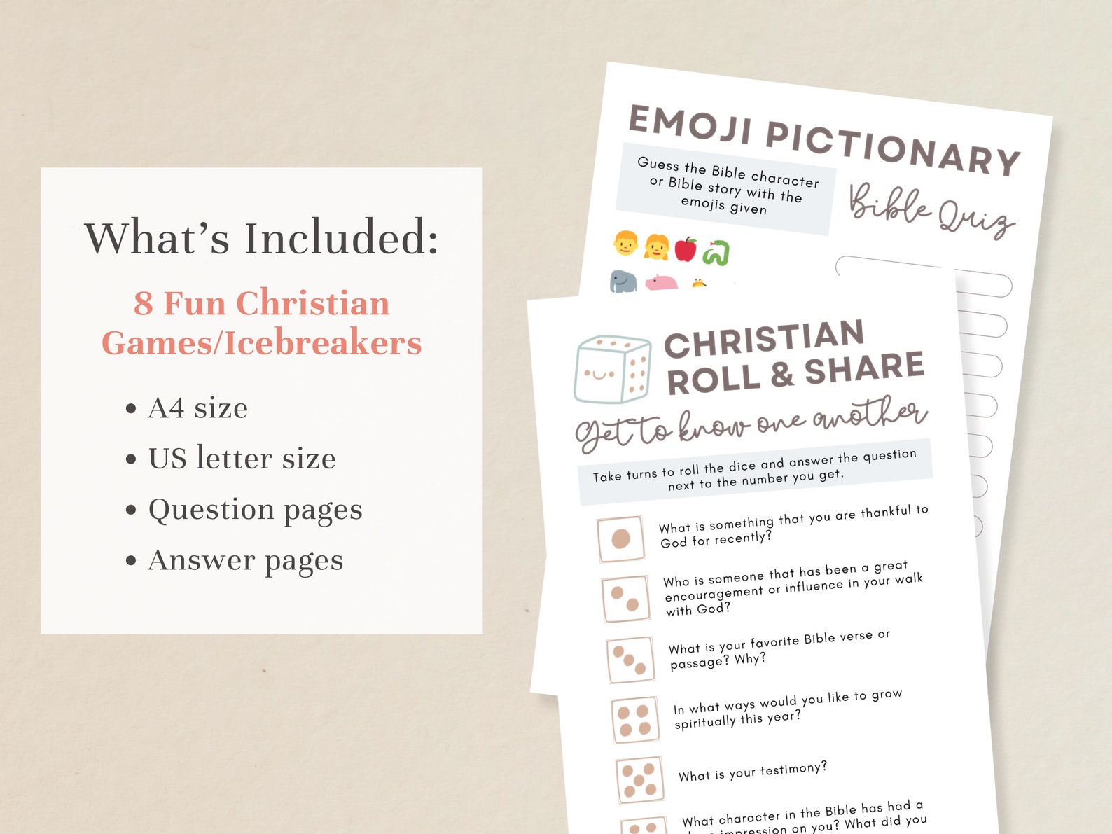 Christian Icebreaker Games Printable | Church Activities for Parties ...