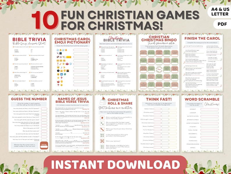 10 Christian Christmas Icebreaker Games Printable | Church Party ...