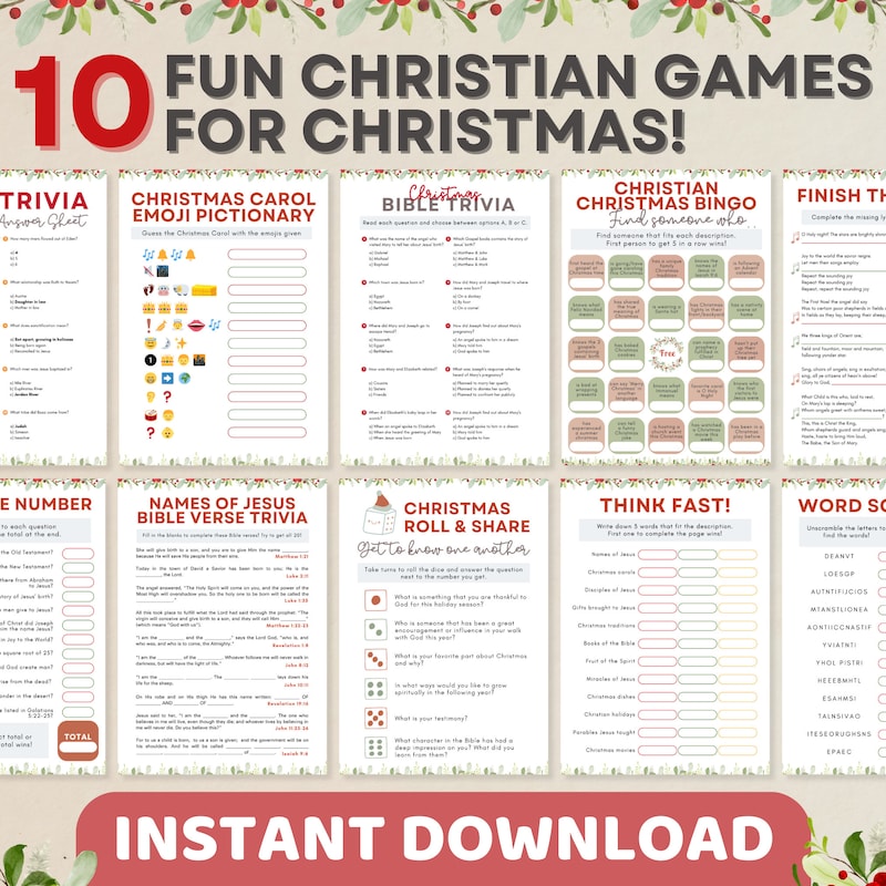 Christian Christmas Games - Etsy
